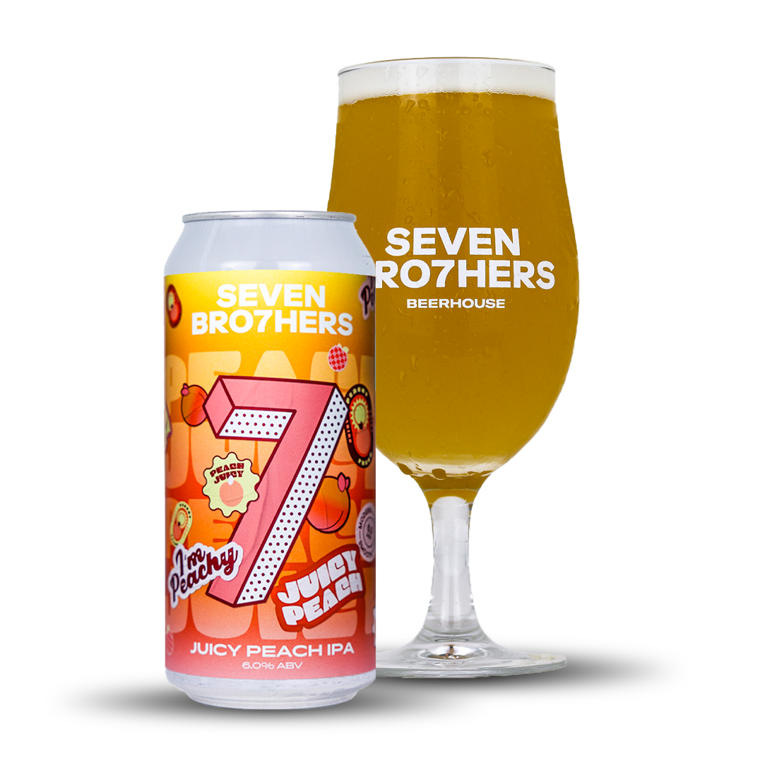 Juicy Peach | 6.0% Hazy IPA | SEVEN BRO7HERS